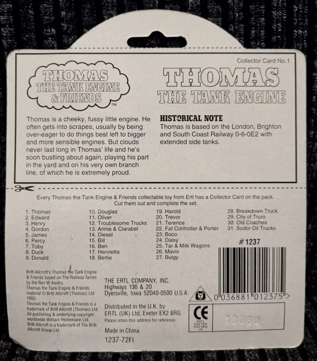 Collector Cards/ERTL | Thomas Die-Cast Wiki | Fandom
