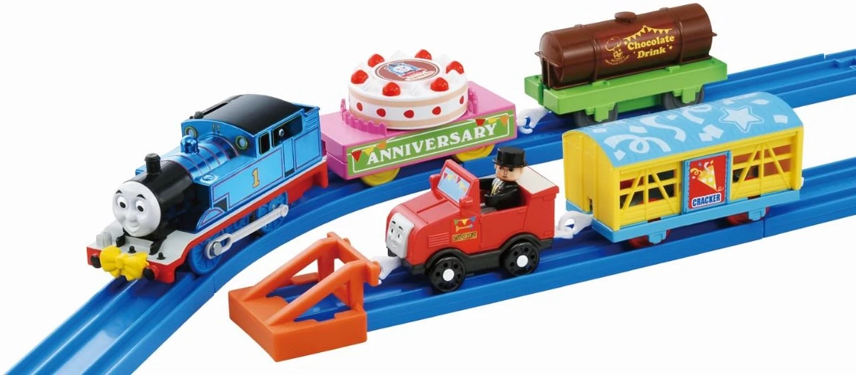 Thomas 25th Anniversary Blue Shiny Thomas Party Set | Thomas Motorized ...