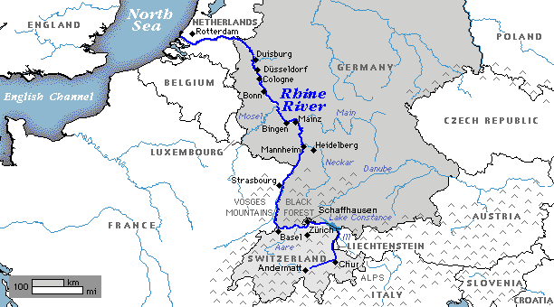 Rhine River Location On World Map