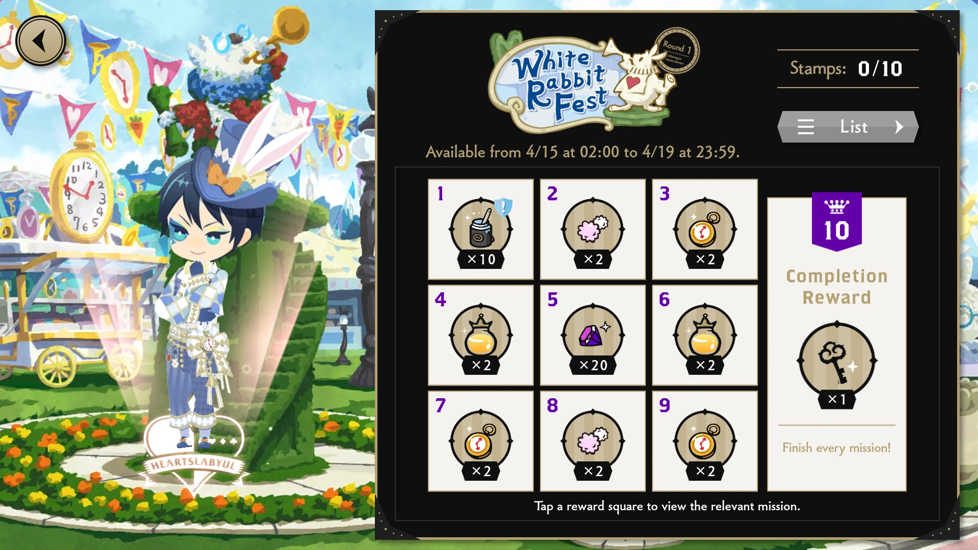 White Rabbit Fest/Stamp Missions | Twisted Wonderland Wiki | Fandom