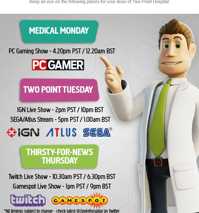 Hospital Pass: Healthcheck Update 5 | Two Point Hospital Wiki | Fandom