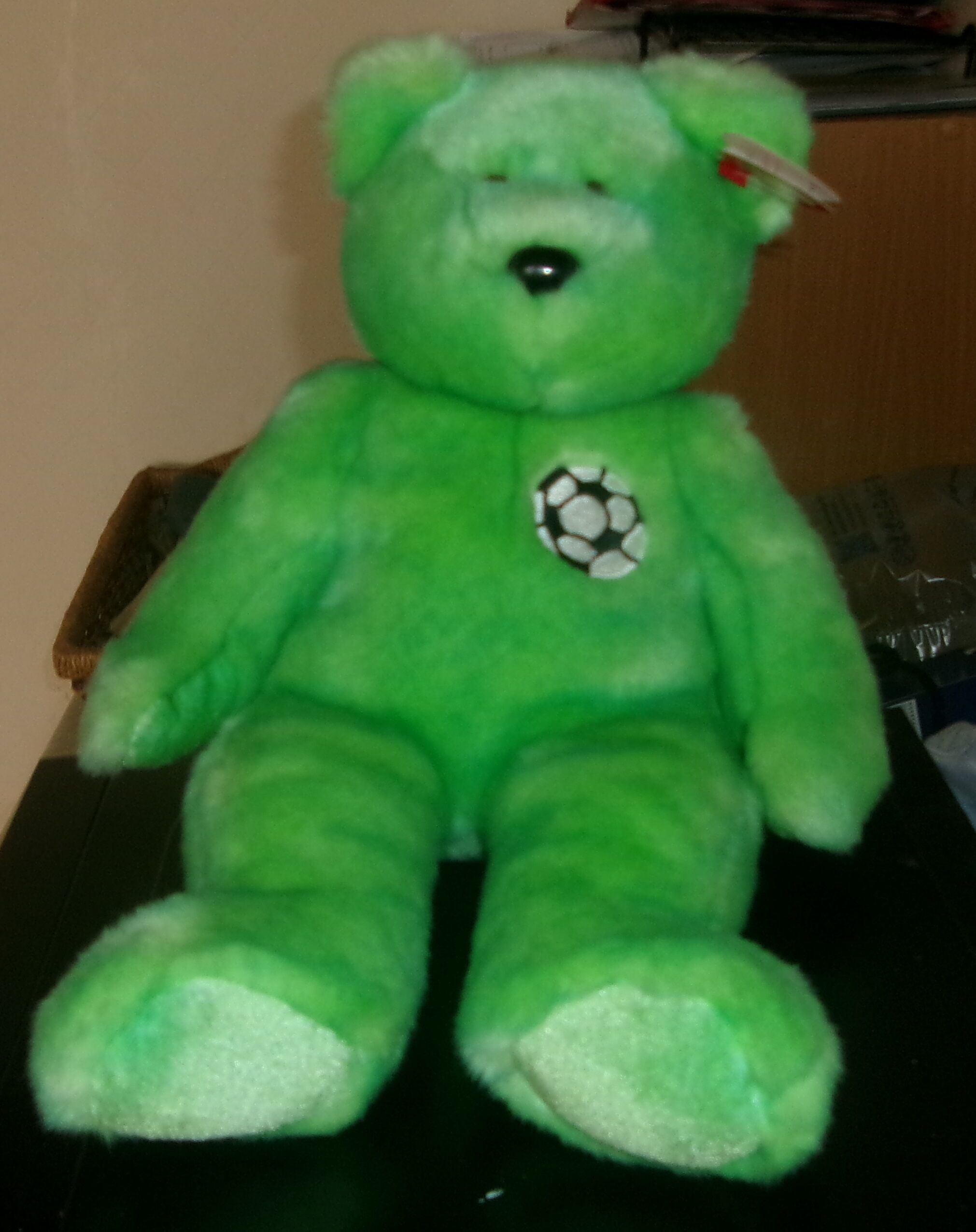 Green soccer ty beanie baby store