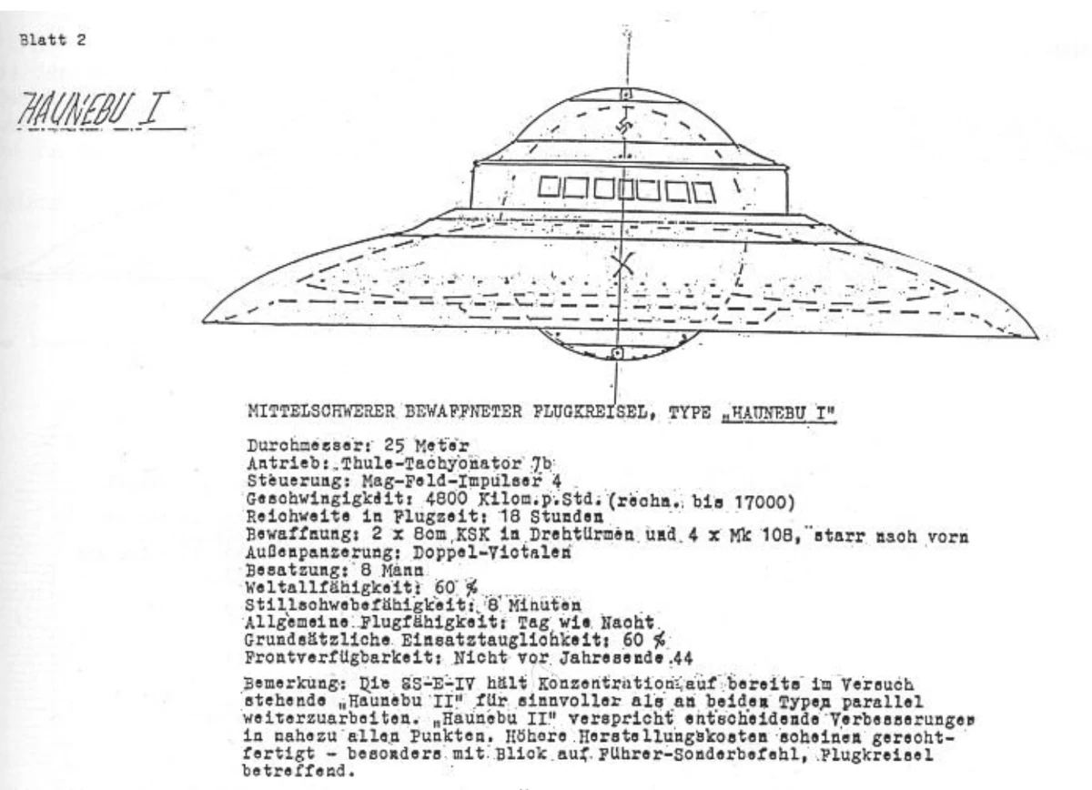 Haunebu I | UFO-Alien Database | Fandom
