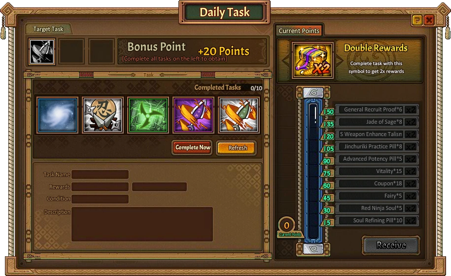 Daily Task | Unlimited Ninja Wiki | Fandom