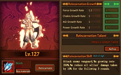 Reincarnation Stats | Unlimited Ninja Wiki | Fandom