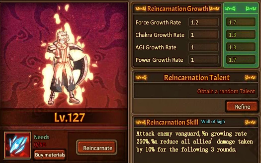 Reincarnation Stats | Unlimited Ninja Wiki | Fandom