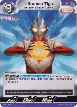 Ultraman Tiga, Deracium Beam Torrent | Ultraman Card Game Wiki | Fandom