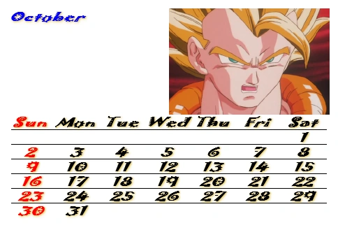 User blog:DrAssassin/DBZ Calender | Ultra Dragon Ball Wiki | Fandom