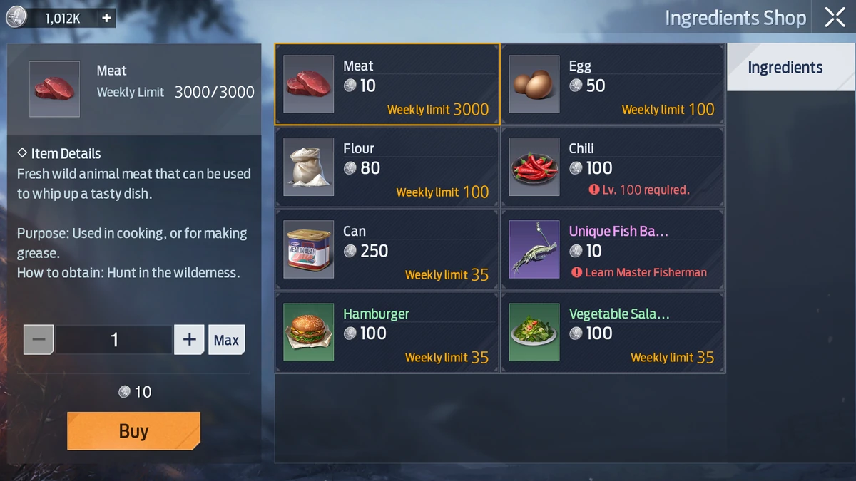 Guide to Cooking in Undawn | Undawn Wiki | Fandom