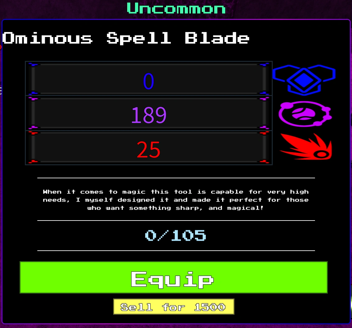 Ominous Spell Blade | Undertale Dungeon Alive Wiki | Fandom
