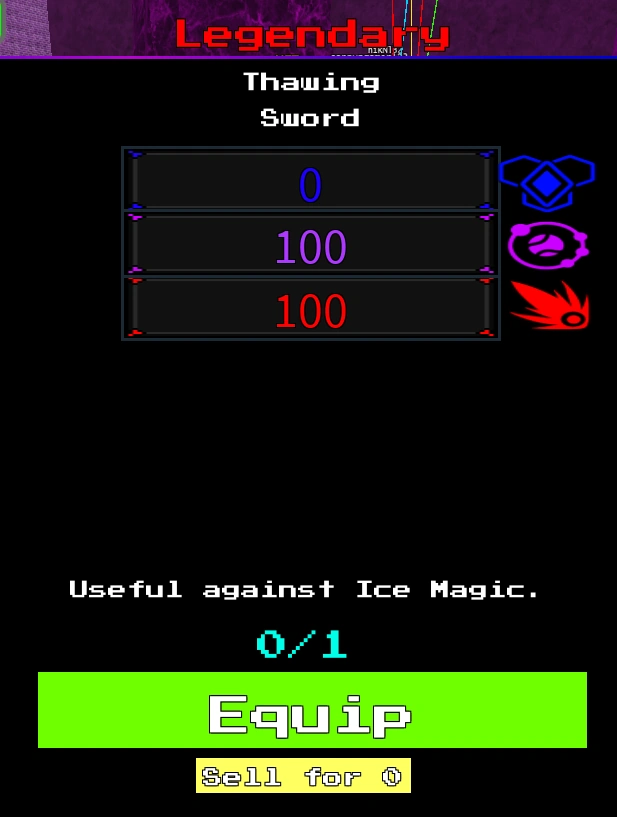 Thawing sword | Undertale Dungeons: Alive Official Wiki | Fandom