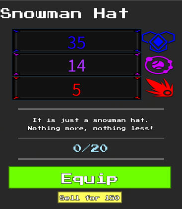 Snow man hat | Undertale Dungeons: Alive Official Wiki | Fandom