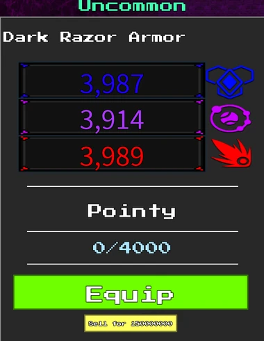 Dark Razor Armor | Undertale Dungeons: Alive Official Wiki | Fandom