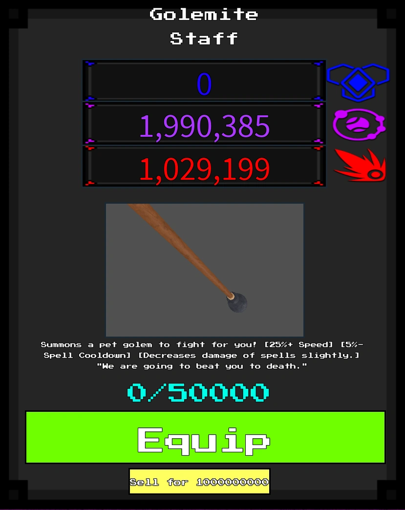 Golemite staff | Undertale Dungeons: Alive Official Wiki | Fandom