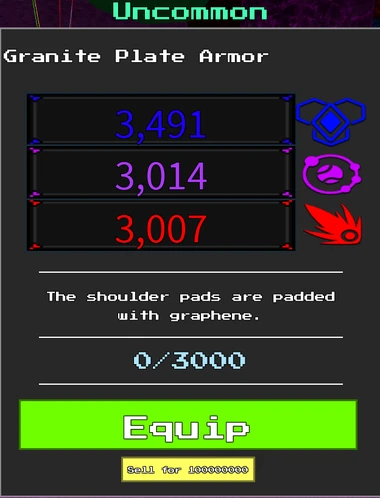 Granite Plate Armor | Undertale Dungeons: Alive Official Wiki | Fandom