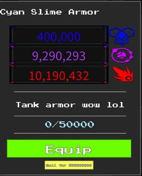 Cyan Slime Armor | Undertale Dungeons: Alive Official Wiki | Fandom