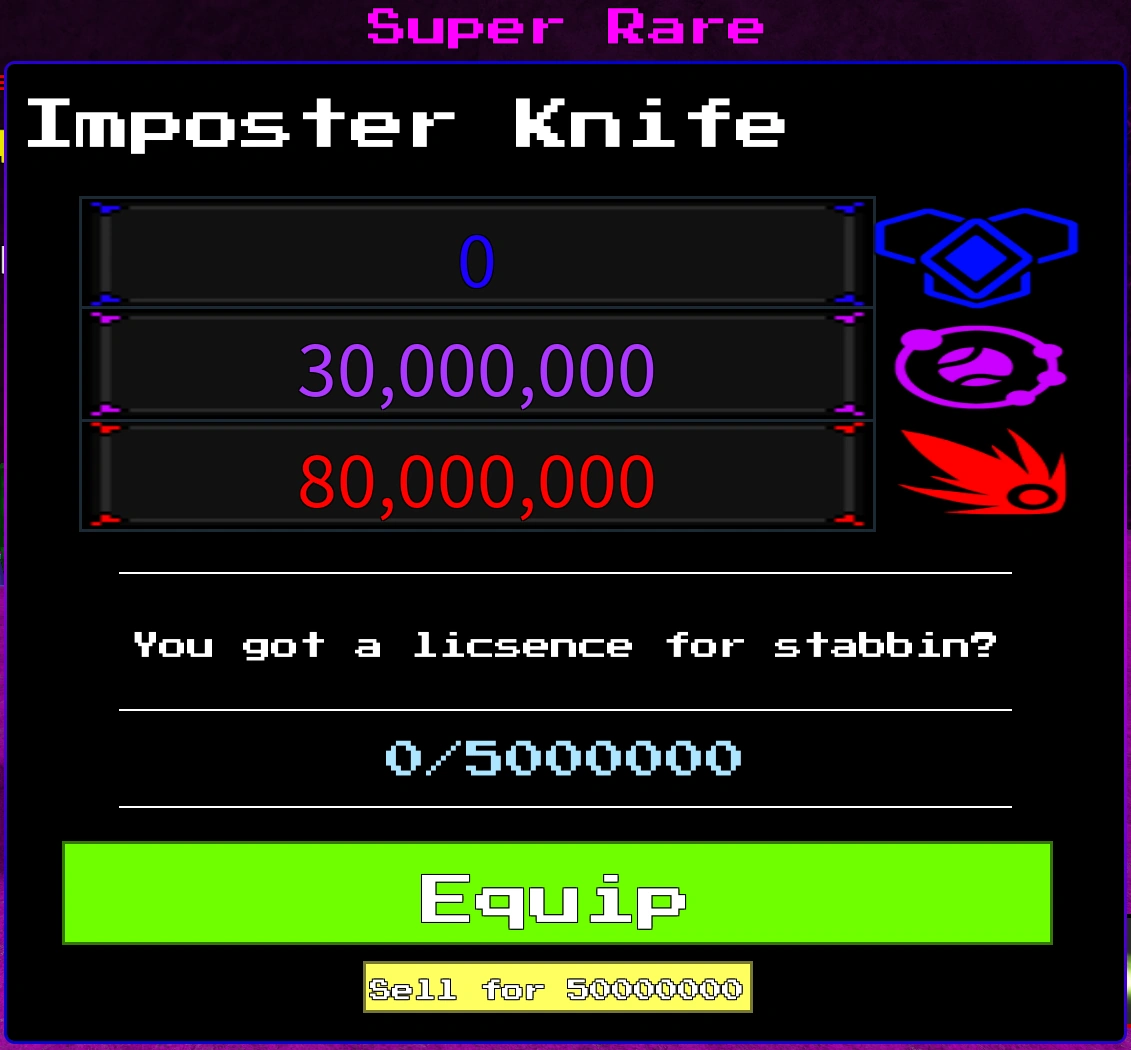 Imposter Knife | Undertale Dungeons: Alive Official Wiki | Fandom