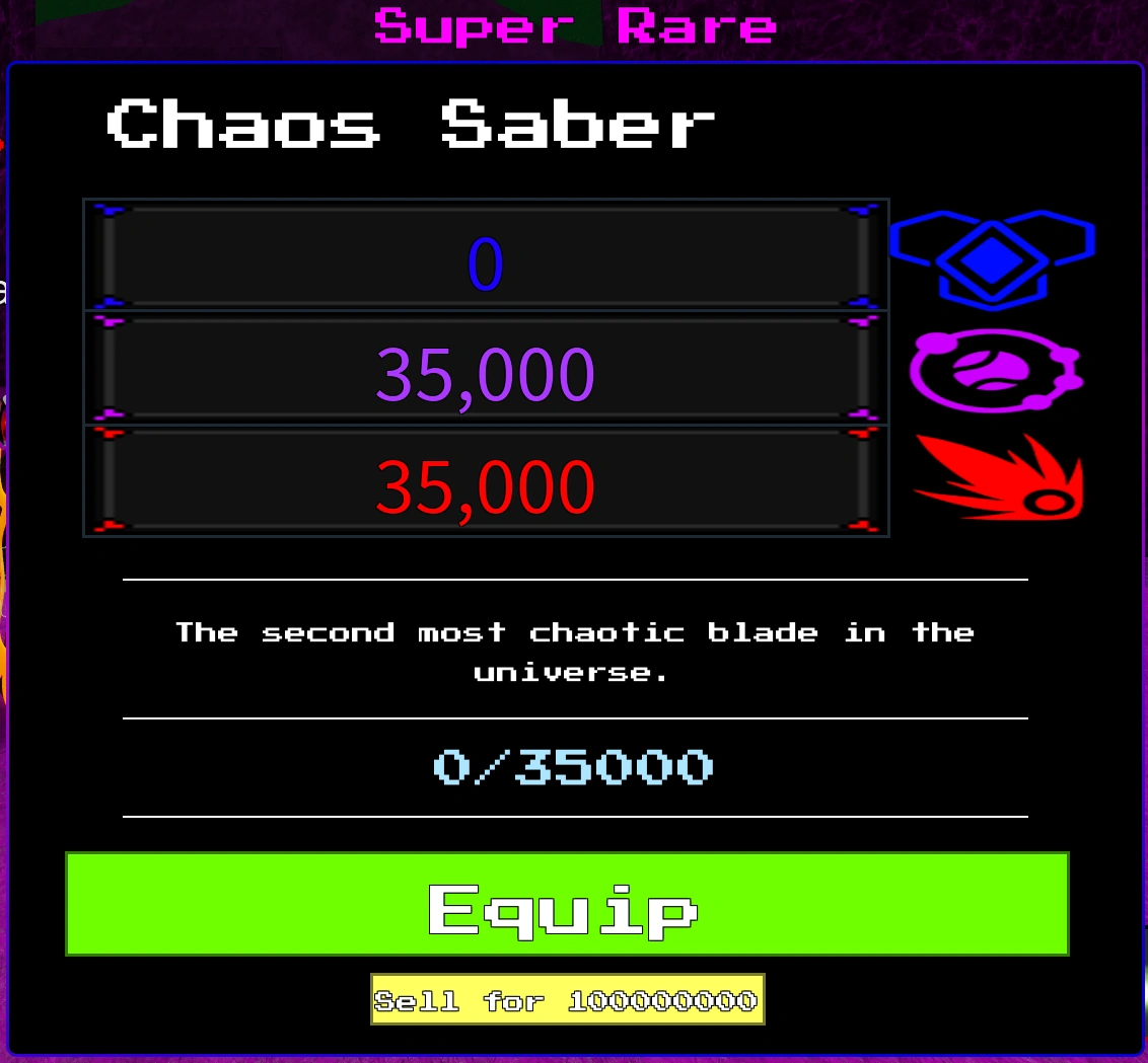 Chaos Saber | Undertale Dungeons: Alive Official Wiki | Fandom