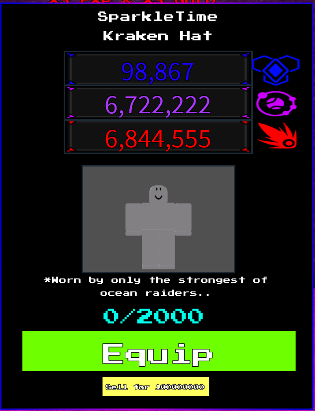 Sparkle Time Kraken Hat | Undertale Dungeons: Alive Official Wiki | Fandom