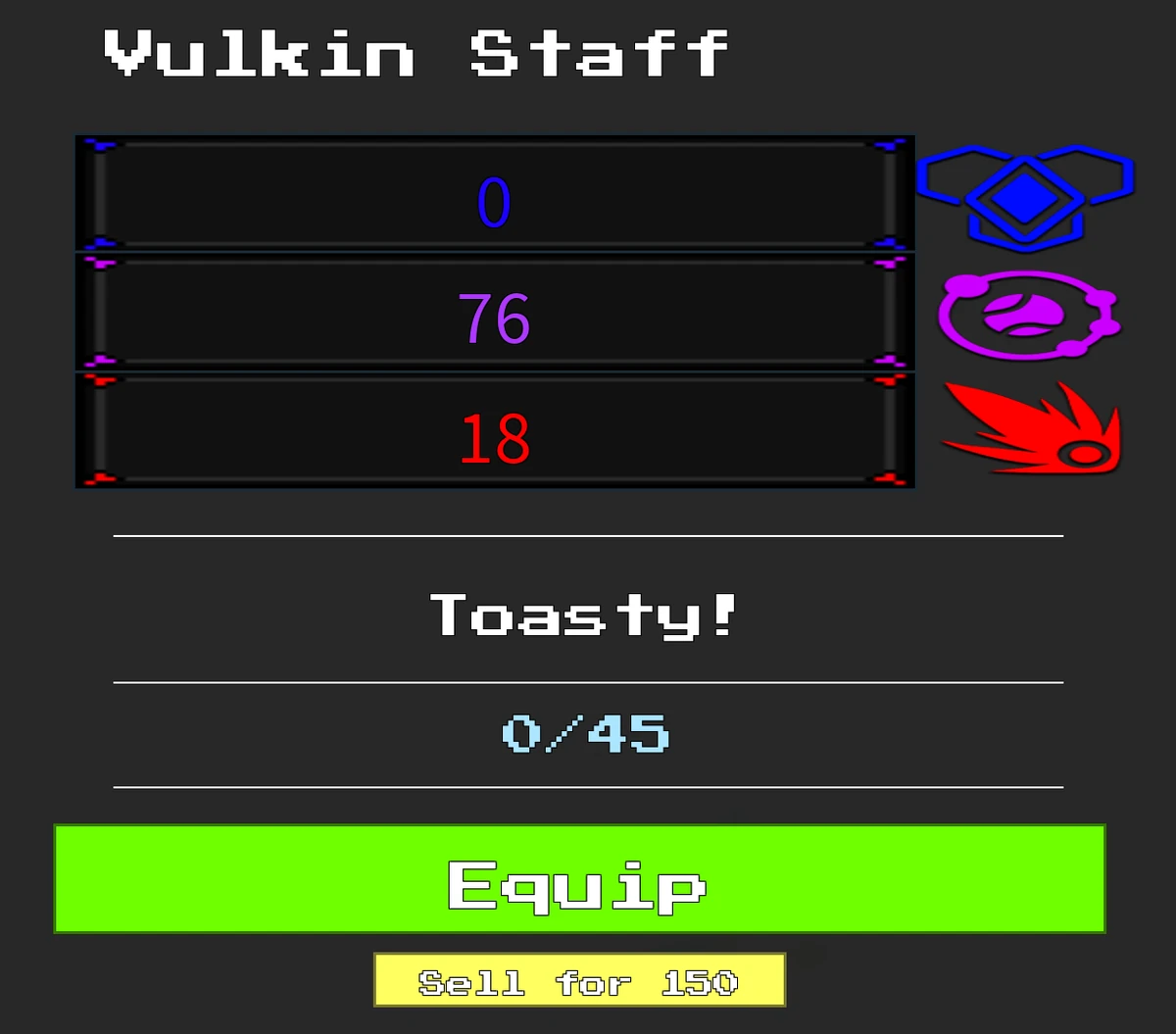 Vulkin staff | Undertale Dungeons: Alive Official Wiki | Fandom