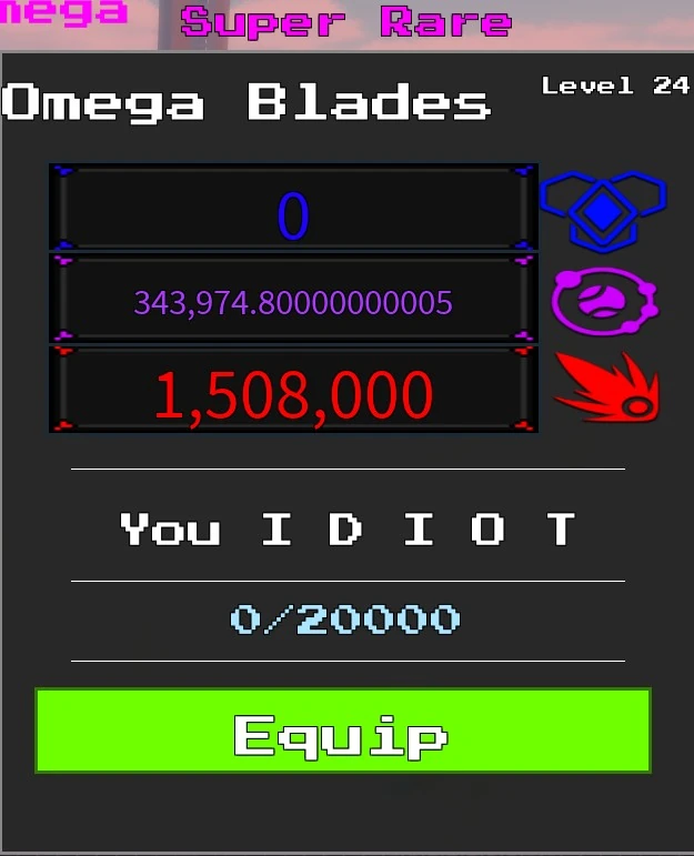 Omega blades(0-1) | Undertale Dungeons: Alive Official Wiki | Fandom