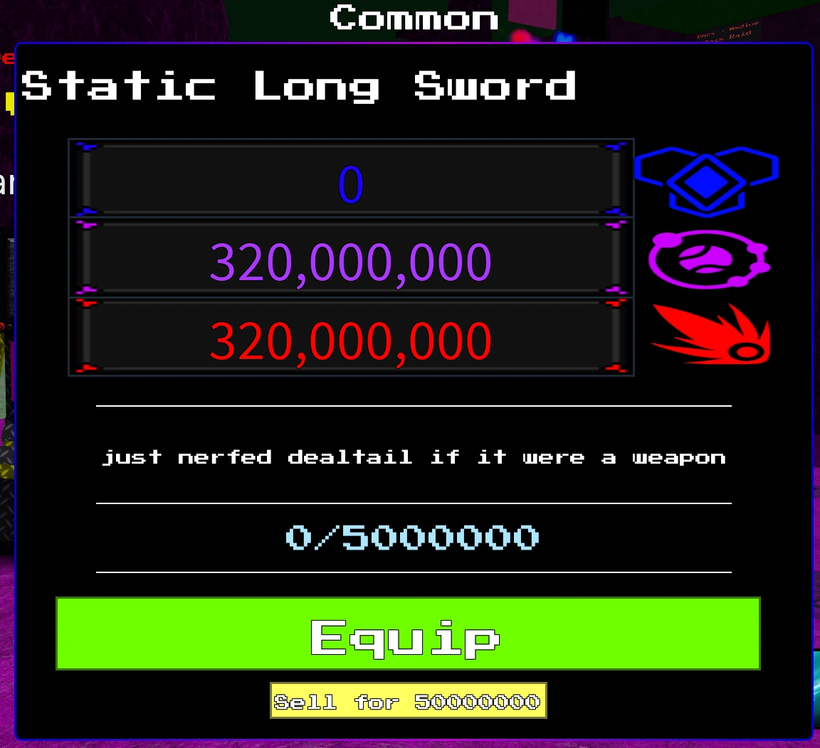 Static Long Sword | Undertale Dungeons: Alive Official Wiki | Fandom