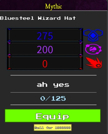 Bluesteel Wizard Hat | Undertale Dungeons: Alive Official Wiki | Fandom