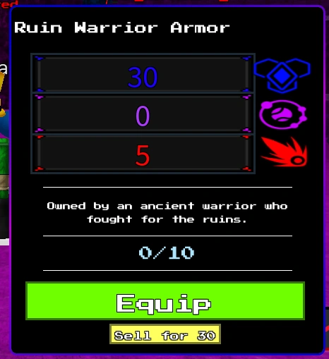 Ruin Warrior Armor | Undertale Dungeons: Alive Official Wiki | Fandom