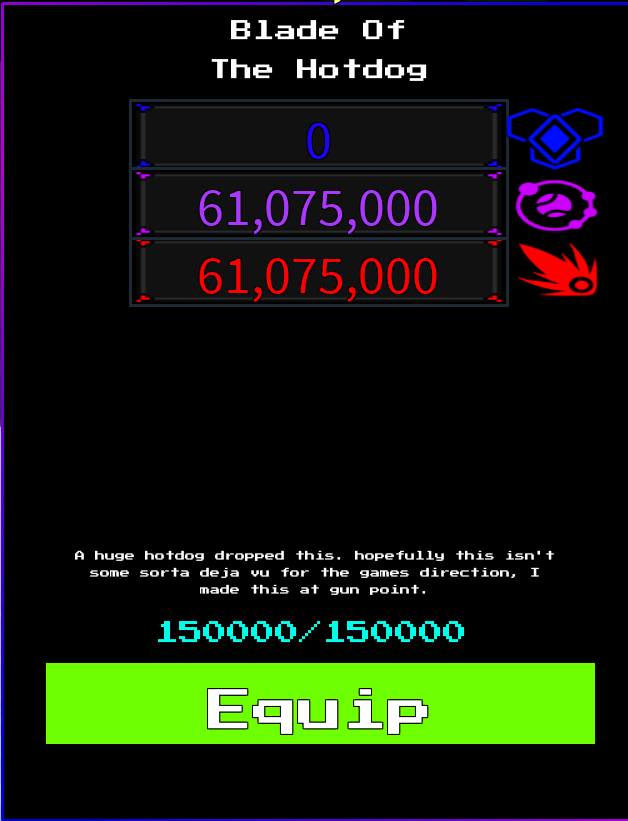 Blade of The Hotdog | Undertale Dungeons: Alive Official Wiki | Fandom