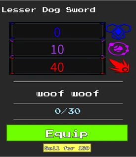 Lesser dog sword | Undertale Dungeons: Alive Official Wiki | Fandom