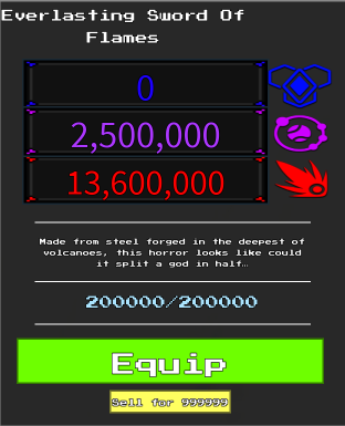 Ever Lasting Sword Of Flame | Undertale Dungeons: Alive Official Wiki ...