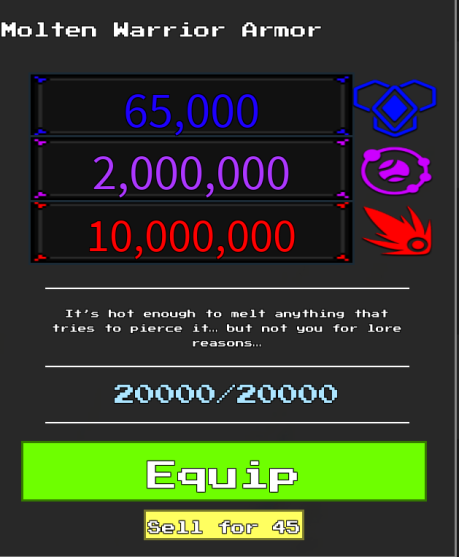 Molten Warrior Armor | Undertale Dungeons: Alive Official Wiki | Fandom