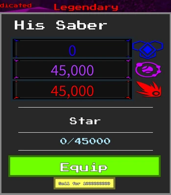 His Saber | Undertale Dungeons: Alive Official Wiki | Fandom