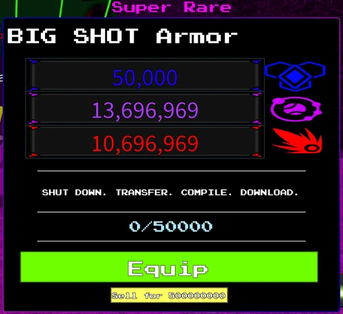 BIG SHOT ARMOR | Undertale Dungeons: Alive Official Wiki | Fandom