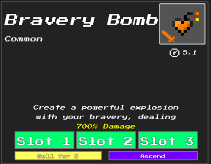 Bravery Bomb | Undertale Dungeons Go Beyond Wiki | Fandom