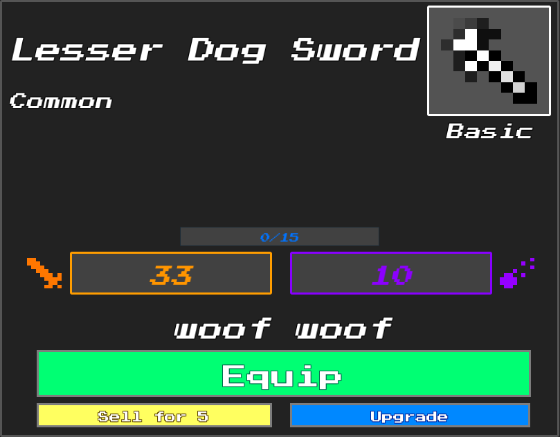 Lesser Dog Sword | Undertale Dungeons Go Beyond Wiki | Fandom