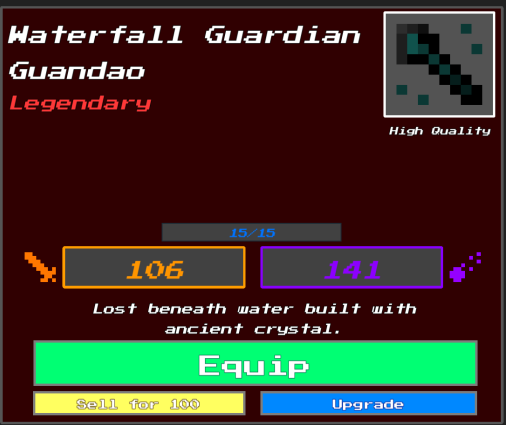 Waterfall Guardian Guandao | Undertale Dungeons Go Beyond Wiki | Fandom