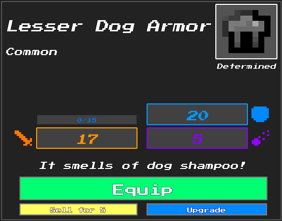 Lesser Dog armor | Undertale Dungeons Go Beyond Wiki | Fandom