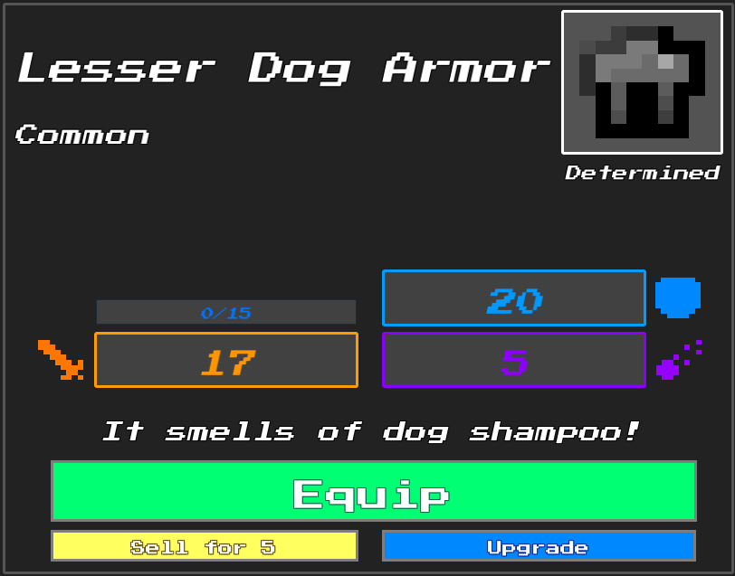Lesser Dog armor | Undertale Dungeons Go Beyond Wiki | Fandom