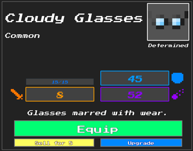 Cloudy Glasses | Undertale Dungeons Go Beyond Wiki | Fandom