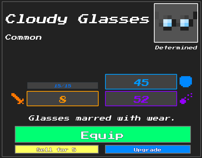 Cloudy Glasses | Undertale Dungeons Go Beyond Wiki | Fandom
