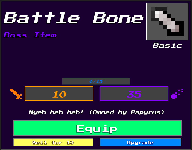 Battle Bone | Undertale Dungeons Go Beyond Wiki | Fandom