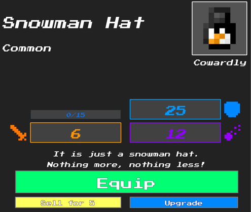 Snowman Hat | Undertale Dungeons Go Beyond Wiki | Fandom