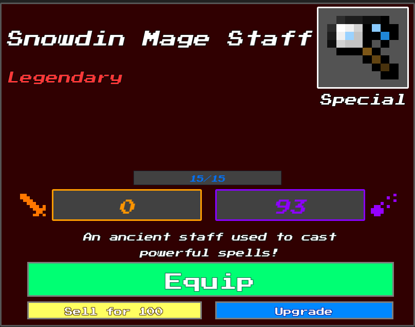 Snowdin Mage Staff | Undertale Dungeons Go Beyond Wiki | Fandom