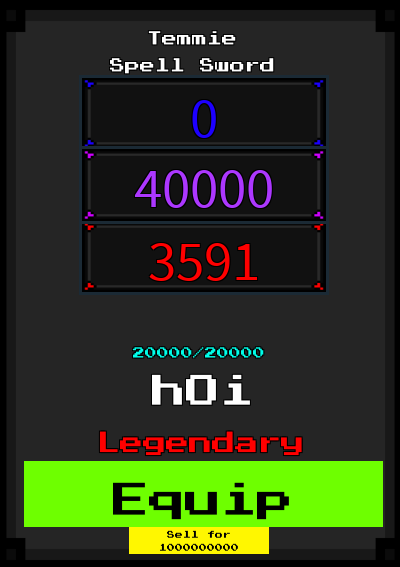 Temmie Spell Sword | Undertale Dungeons Wiki | Fandom