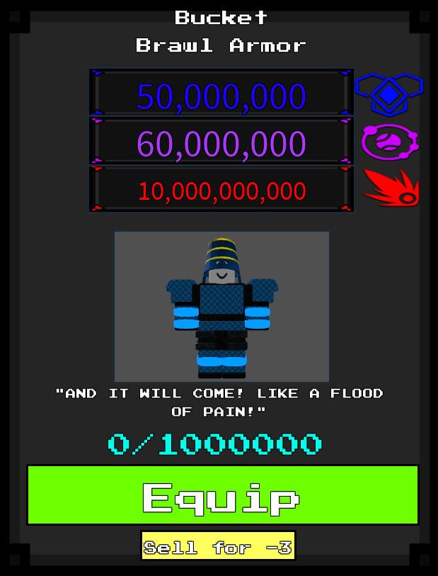 Bucket Brawl Armor Undertale Dungeons Wiki Fandom