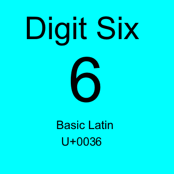 Digit Six | Unicode Characters Wiki | Fandom