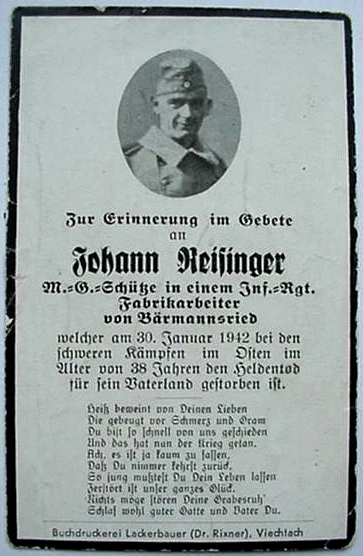 Johann Reisinger | Guerra Mundial 1914-1945 | Fandom