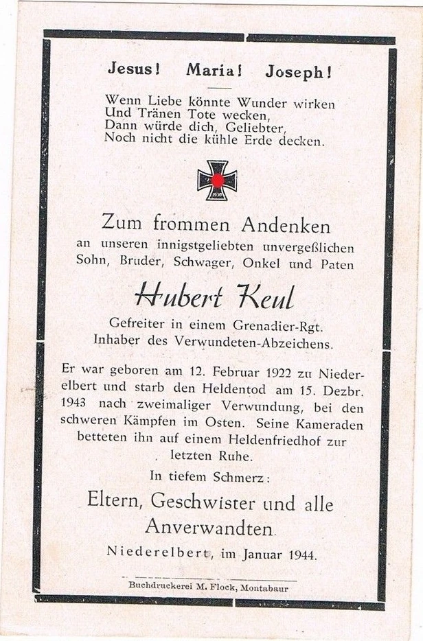 Hubert Keul | Guerra Mundial 1914-1945 | Fandom