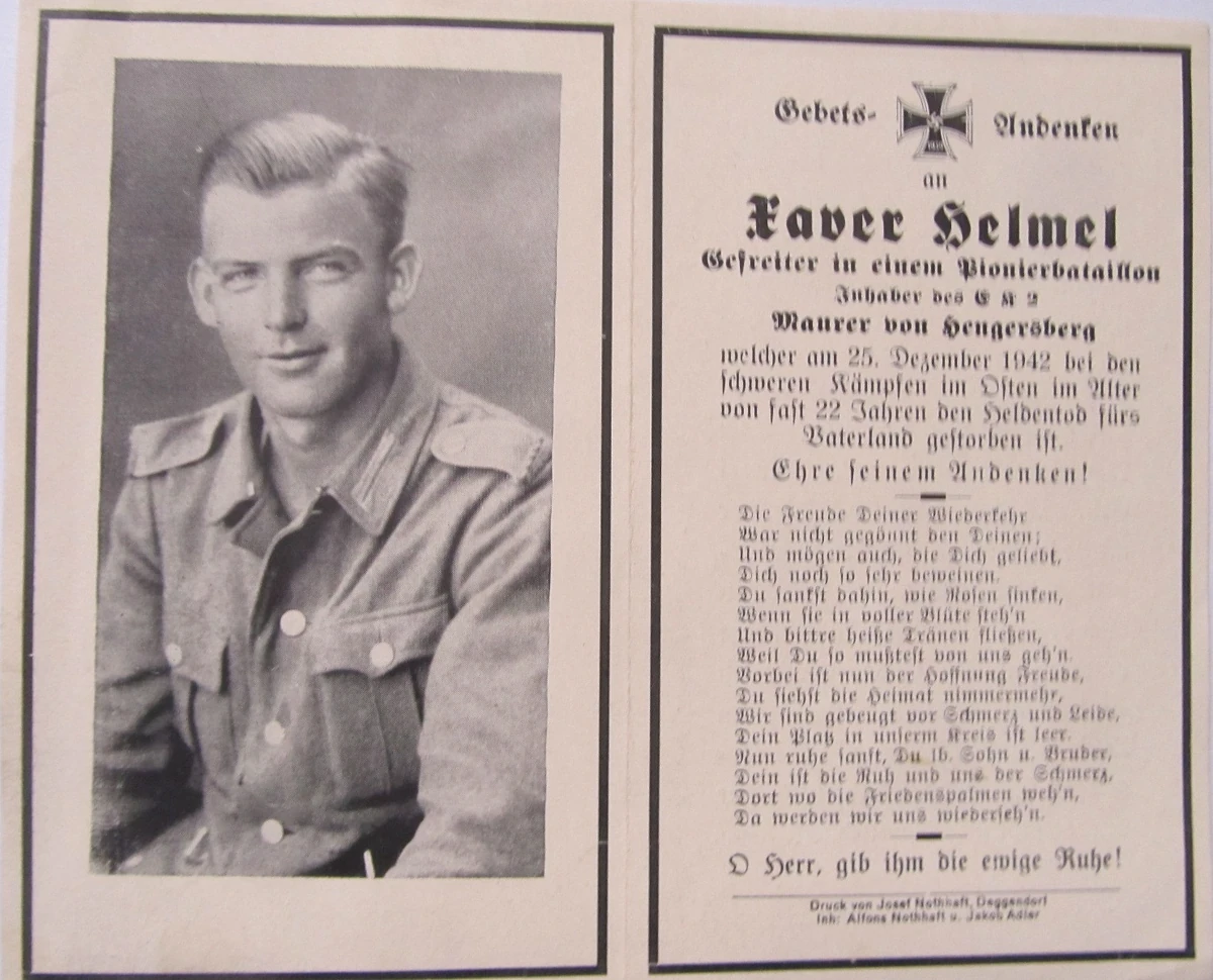 Xaver Helmel | Guerra Mundial 1914-1945 | Fandom